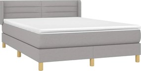 Box spring postel s matrací světle šedá 140 x 200 cm textil 3130353