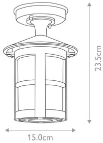 Elstead BL21A-BLACK - Venkovní přisazený lustr HEREFORD 1xE27/100W/230V IP43