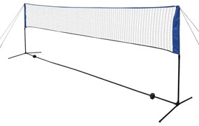 vidaXL Sada badmintonové sítě a košíčků, 500x155 cm