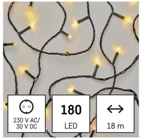 Vánoční osvětlení EMOS D4AW04 ZY1704T 180LED řetěz 18m teplá bílá s časovačem