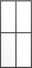 Zástěna do průchozí sprchy s policí černá 90x195 cm ESG/hliník 3185456