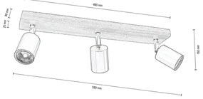 Spot-Light DO2910351 - Stropní bodové svítidlo MANARA  3xGU10/5W/230V borovice