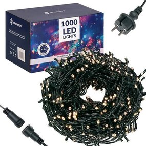 LED světelný řetěz - 81,5m, 1000LED, IP44, teplá bílá