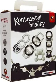 PROFIBABY Sada kontrastních hraček pro miminka / Černobílý design / 11