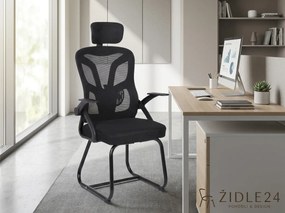 Ergonomická kancelářská židle STEEL - černá síťovina