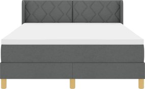 Postel s boxspringem s čelo Tmavě šedá 200 x 140 cm textil 3341357