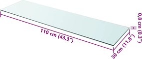 Policová deska sklo čiré 110x30 cm 243851