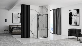 Rea Rapid Fold, sprchový kout se skládacími dveřmi 100x80cm, čiré sklo, černý profil, KPL-09904