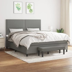 Box spring postel s matrací tmavě šedá 180x200 cm textil 3136534