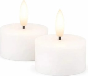 Sada LED čajové svíčky na baterie Sille Tealight, Ø 4,5 × 2,2 cm, bílé, z pravého vosku, balení 2 ks