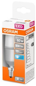 OSRAM LED žárovka E14 Classic Stick matná 4000K 8W