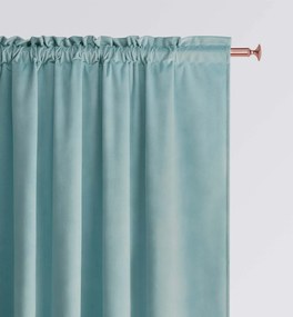 Room99 Hotový závěs na pásce CHARMY Jednobarevný Velurový Zatemňovací Barva: Zelená, Velikost: 140 x 280 cm