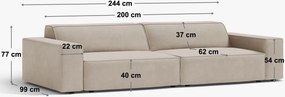 MUZZA Čtyřmístná pohovka judy 244 cm modrá