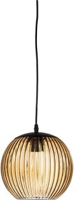 Hnědé skleněné LED závěsné svítidlo ø 23 cm Sybia – Bloomingville
