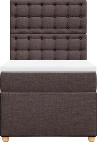 Box spring postel s matrací tmavě hnědá 90x200 cm textil 3291180