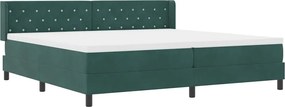 Postel s boxspringem s čelo Tmavě zelená 200 x 200 cm samet 3341435