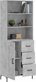 Skříň highboard betonově šedá 69,5x34x180 cm kompozitní dřevo 3190025