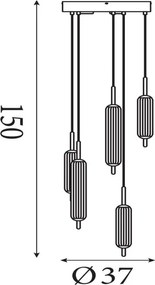 Searchlight 76210-5CL Stmívatelný LED lustr CATTAIL LATTE oválná čirá skla