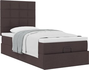 Osmanský rám postele s matrací tmavě šedá 90x190cm textil 3313122