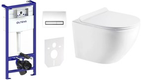 Set podomítkový WC modul s tlačítkem a těsněním Oltens Triberg 58300100, záchodová mísa Oltens Hamnes 42513000, 45110000