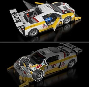 Mattel Brick Shop sestavitelný model Hot Wheels - 15 Audi R8 LMS (Elite series) Vícebarevná
