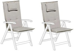 Sada 2 polštářů na zahradní židli béžová TOSCANA/JAVA Beliani