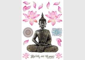 Samolepka na zeď 3D Meditující Buddha | 42.5 x 65 cm | DSM3461