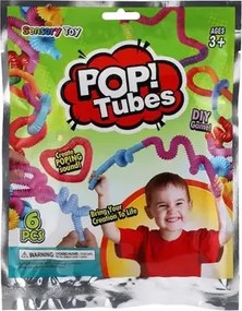 TEDDIES Stavebnice Trubičky natahovací / 6 ks / plast / od 3 let