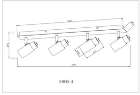Globo 54045-4 - Bodové svítidlo MATTI 4xE27/40W/230V