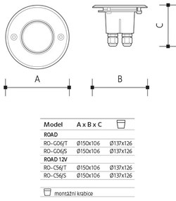 PANLUX ROAD venkovní pojezdové svítidlo 24LED  studená bílá