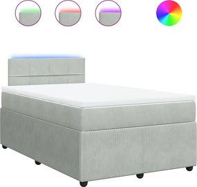 Box spring postel s matrací světle šedá 120x190 cm samet 3289986