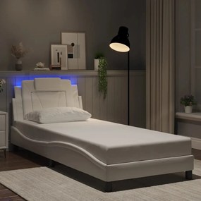 Rám postele Viana s LED bez matrace bílý 90 x 200 cm 3213995