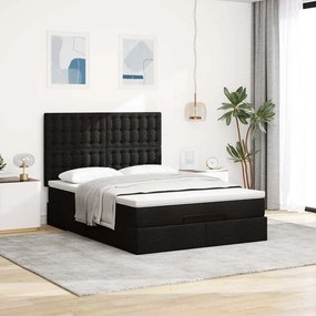 Osmanský rám postele s matrací černá 140x190cm textil 3313322