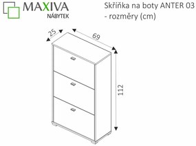 MARIDEX Botník - ANTER 03, matná bílá