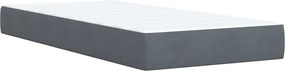 Box spring postel s matrací tmavě šedá 100x200 cm samet 3287663