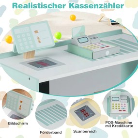 Costway Dětský supermarketový herní set s pokladnou a POS automatem a automatem
