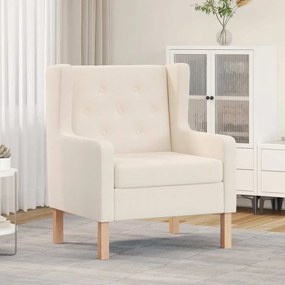 Křeslo krémové bílé textil 245449