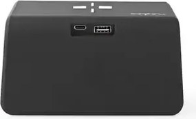 Nedis WCACQ30BK černá / Budík s bezdrátovou nabíječkou / 15 W / 1x USB