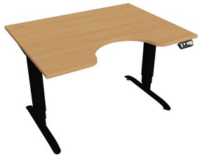 Hobis Motion Elektr. nastavitelný stůl 120x90 s pamětí - HOBIS ERGO MOTION MSE 3M 1200 Dekor stolové desky: buk, Barva kovové podnože: černá