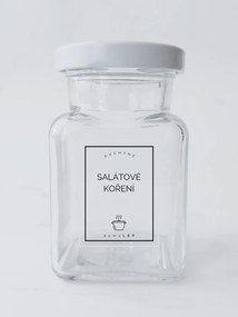 Samolepka na kořenky SALÁTOVÉ KOŘENÍ průhledná 3 × 4 cm základní písmo