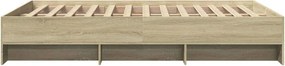Rám postele bez matrace dub sonoma 140x190 cm kompozitní dřevo 3295683