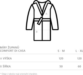 Luxusní župany COMFORT DI CASA - tmavě šedá Velikost: S-M