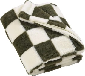 Bílá/zelená deka 130x170 cm Cosy Soft Checkerboard – Catherine Lansfield