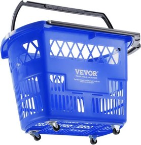 Plastový košík nákupního vozíku na kolečkách 6KS 39 L s rukojetí