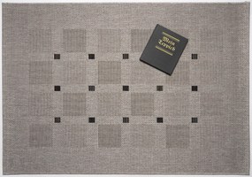 Devos Caby (DC Carpets), Kusový koberec FLOORLUX Silver/Black 20079 – na ven i na doma, 120x170, béžová, chodba / předsíň