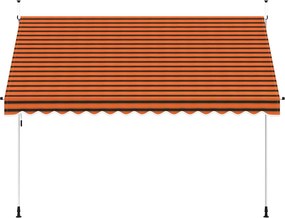 Ručně zatahovací markýza 350 cm oranžovo-hnědá 145839