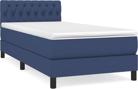 Box spring postel s matrací modrá 100 x 200 cm textil 3140279