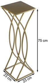 STOJAN NA KVĚTINÁČ TWIST 75X23X23 CM ZLATÁ