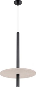Černé/béžové kovové závěsné svítidlo ø 30 cm Rilu – Sollux