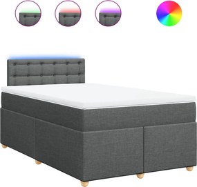 Box spring postel s matrací tmavě šedá 120x200 cm textil 3288962
